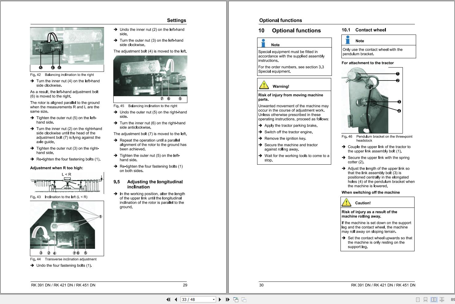 Massey Ferguson Rotary Rake RK391DN RK421DN RK451DN Operator Manual ...