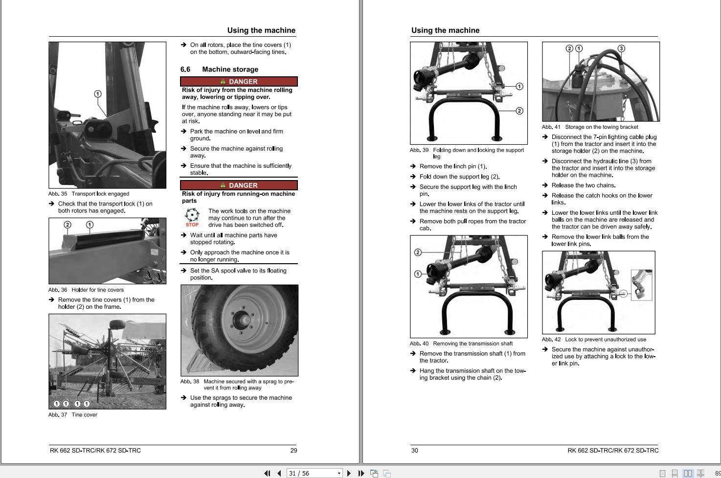 Massey Ferguson Rotary Rake RK662SD-TRC RK672SD-TRC Operator Manual ...