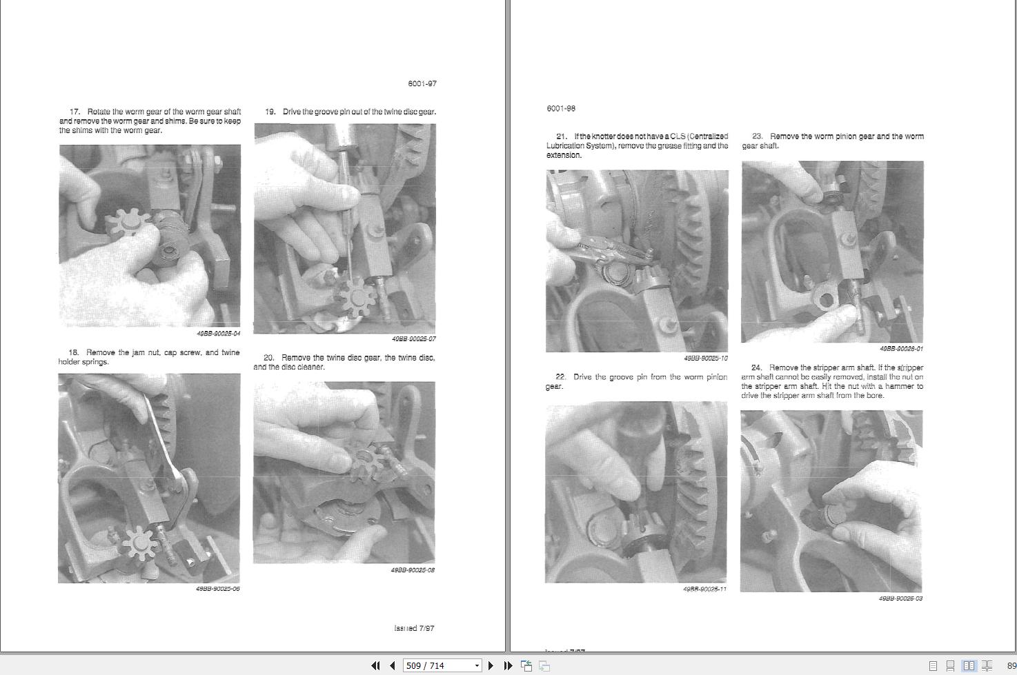 Massey Ferguson Square Baler 185MB Workshop Service Manual 1856995M1