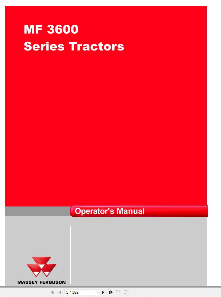 Massey Ferguson Tractor 3600 Series Operator Manual 1857674Z