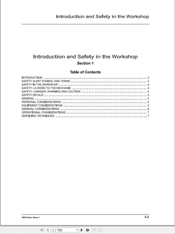 Massey Ferguson Tractor 3600 Series Workshop Service Manual