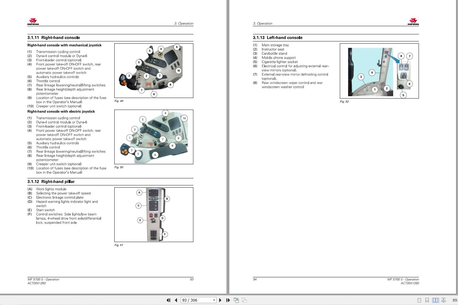 Massey Ferguson Tractor 5709S to 5713S Dyna 4 6 Operator Manual