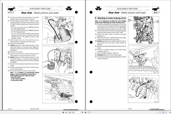 Massey Ferguson Tractor 6110 to 6190 Workshop Service Manual