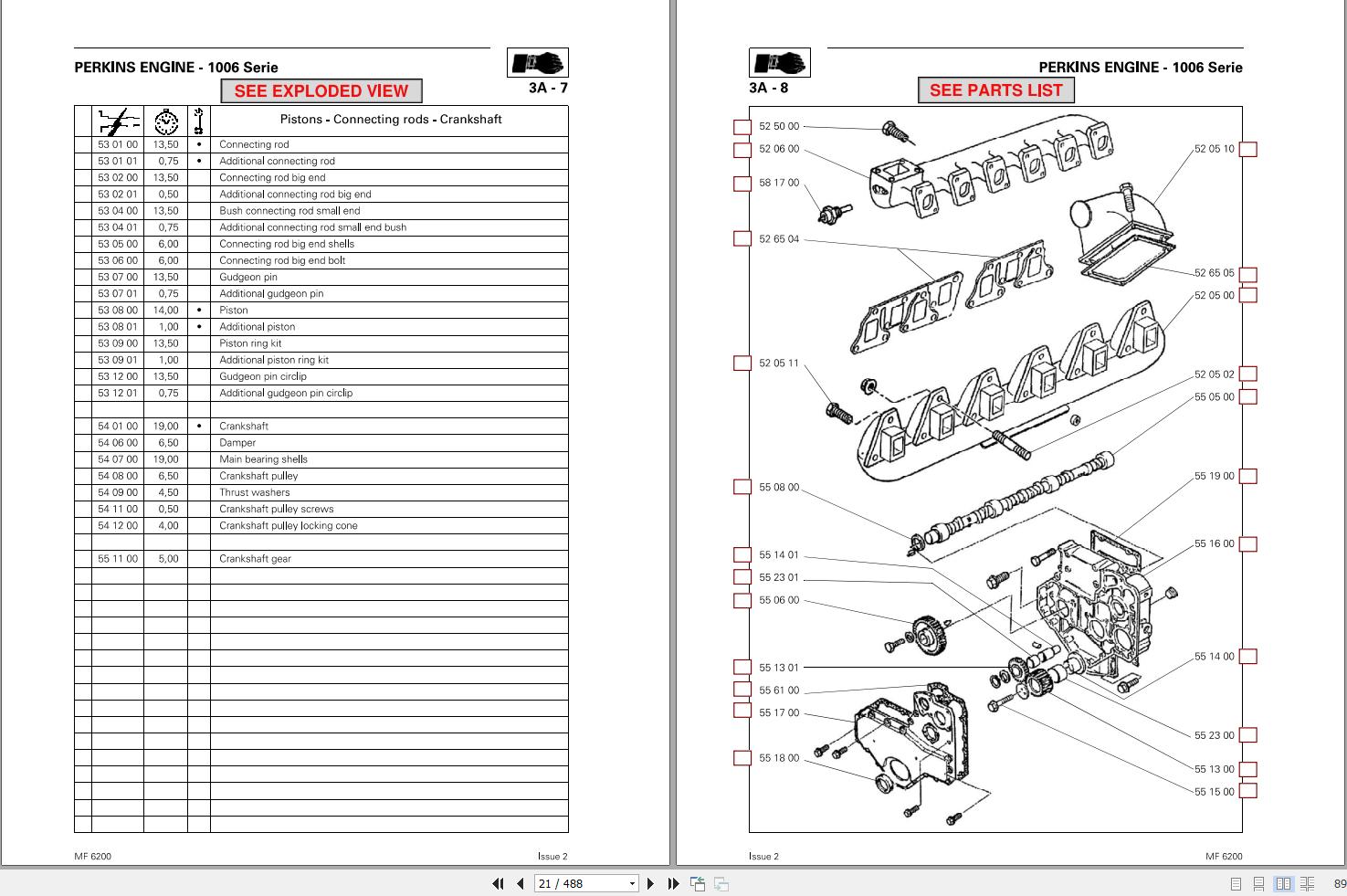 Massey Ferguson Tractor 6200 Series Repair Time Schedule 3378193M2