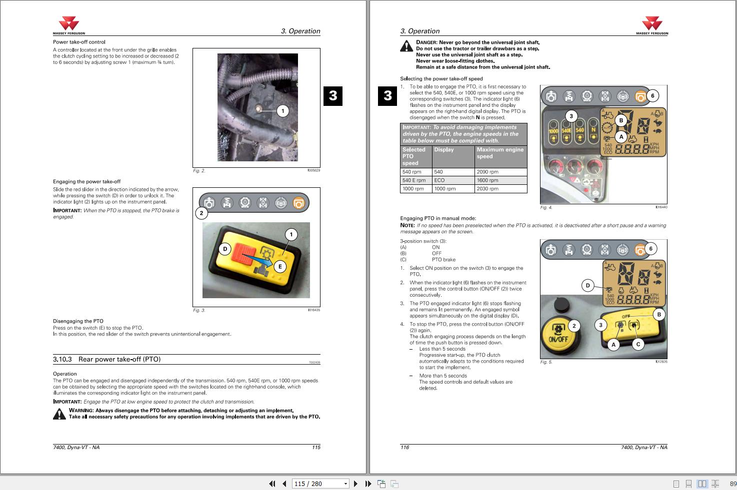 Massey Ferguson Tractor 7465 7475 7480 Operator Manual