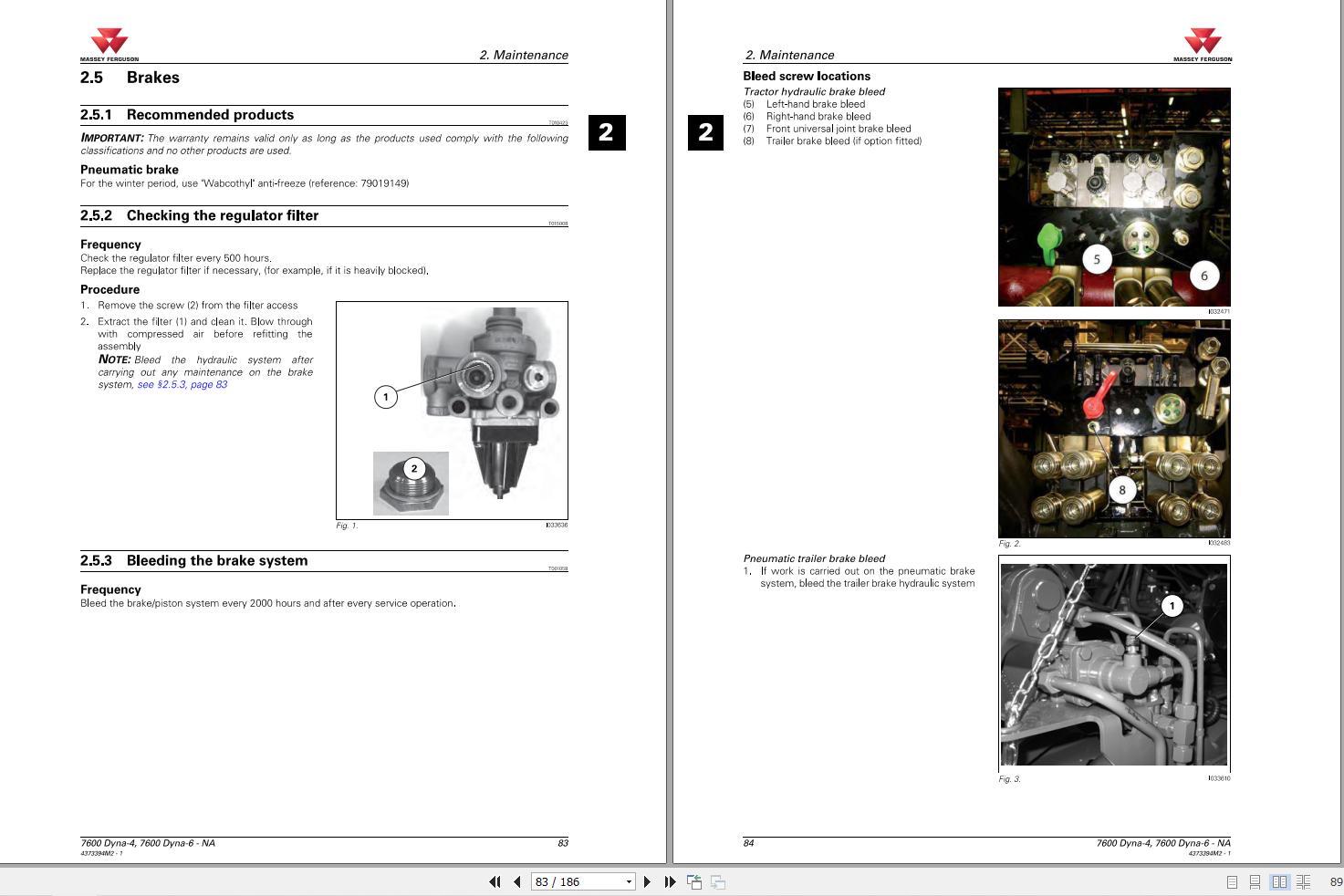 Massey Ferguson Tractor 7614 to 7618 Dyna 4 6 Operator Manual 4373394M2