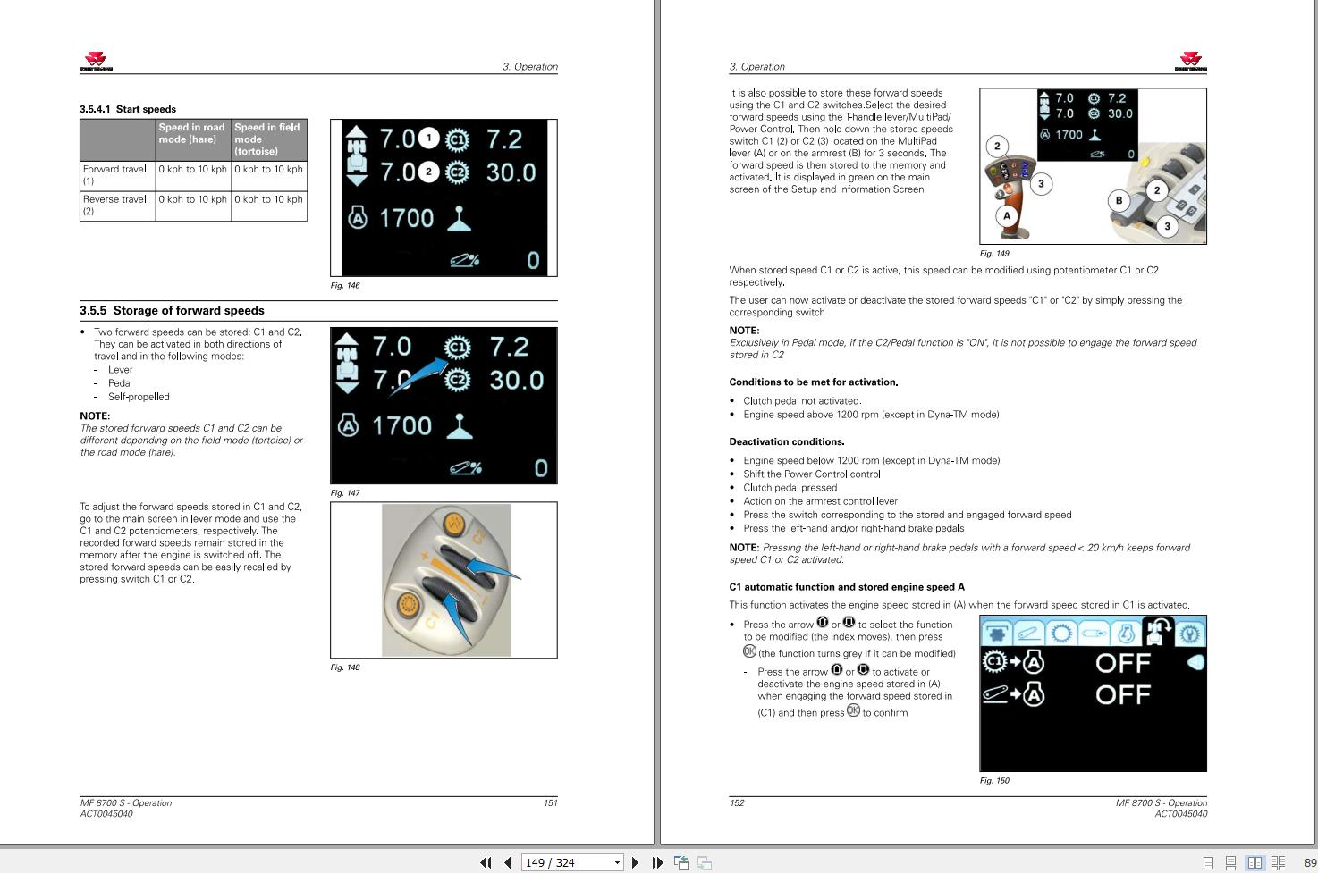 Massey Ferguson Tractor 8727S to 8740S Dyna-VT Operator Manual ACT0045040