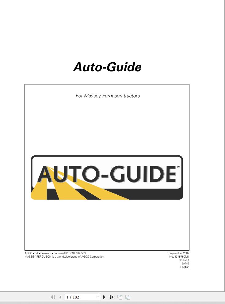 Massey Ferguson Tractor Auto-Guide Manual