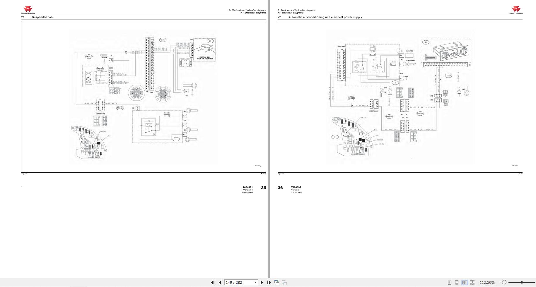 Massey Ferguson Tractor MF 7400 Series Technician Service Book 4346434M2
