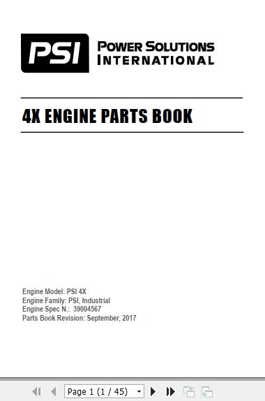 PSI Engine PSI 4X Parts Book 2017 EN
