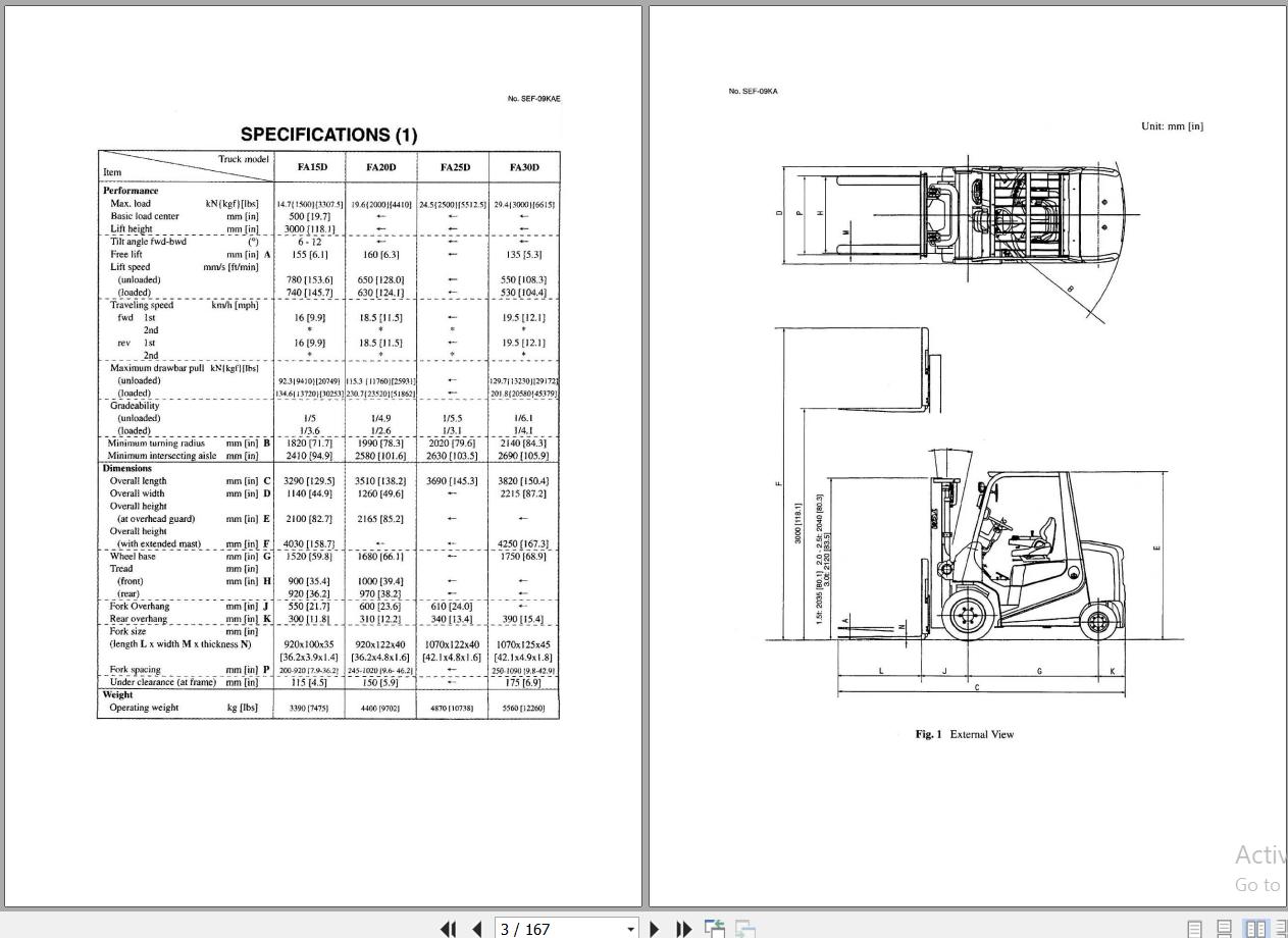 TCM Forklift Acroba FA15D FA20D FA25D FA30D FA40D Service Manual SEF-09KAE
