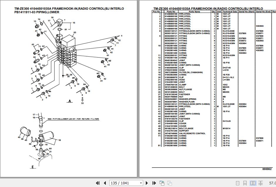 Tadano Cargo Crane TM-ZE300 Parts Catalog