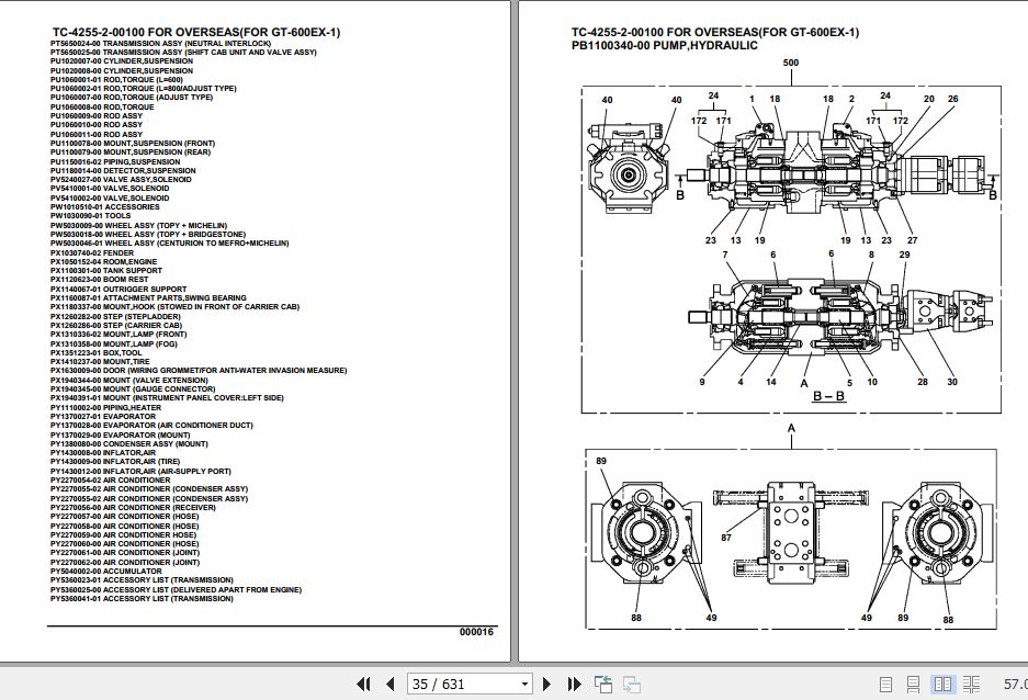 Tadano Crane Carrier TC-4255-2 00100 For Overseas For GT-600EX-1 Parts ...