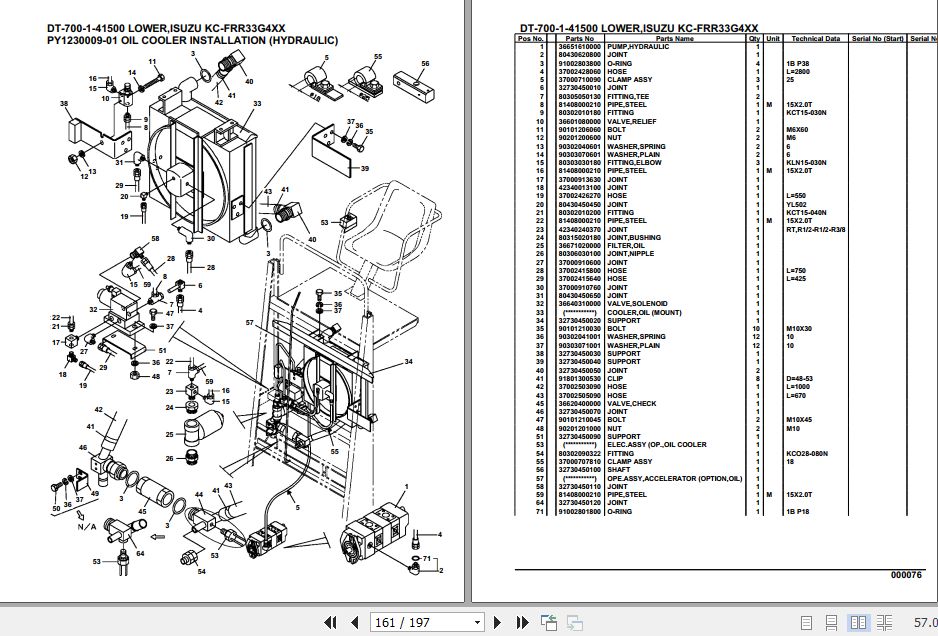 Tadano Crane DT-700-1 41500 Lower Isuzu KC-FRR33G4XX Parts Catalog