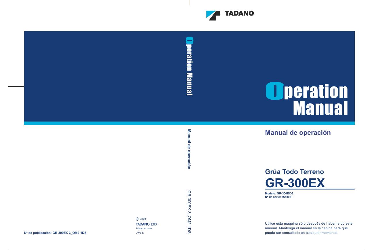 Tadano Crane GR-300EX-3 Operation Manual GR-300EX-3_OM2-1DS