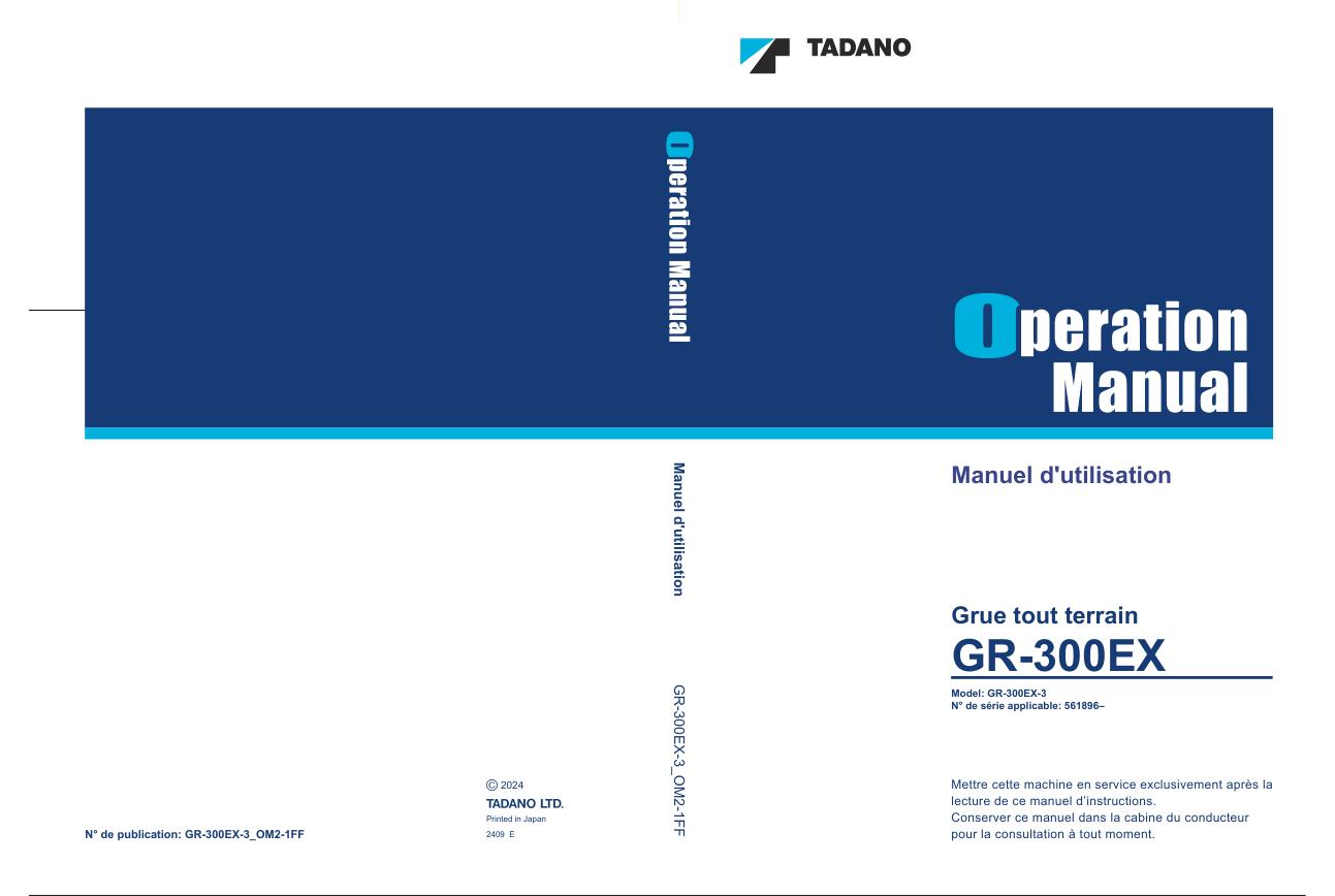 Tadano Crane GR-300EX-3 Operation Manual GR-300EX-3_OM2-1FF