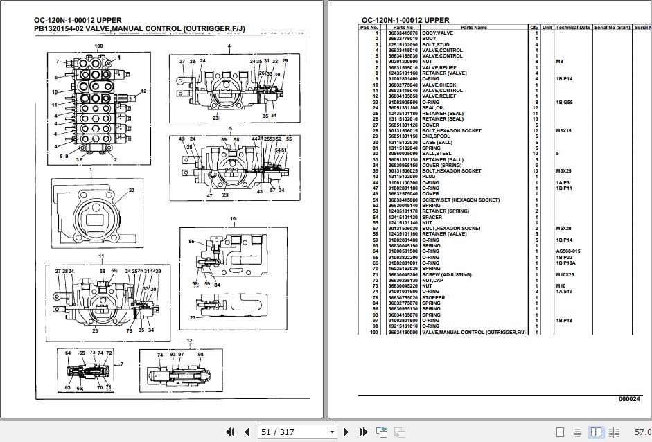 Tadano Hydraulic Wrecker OC-120N-1 00012 Upper Parts Catalog