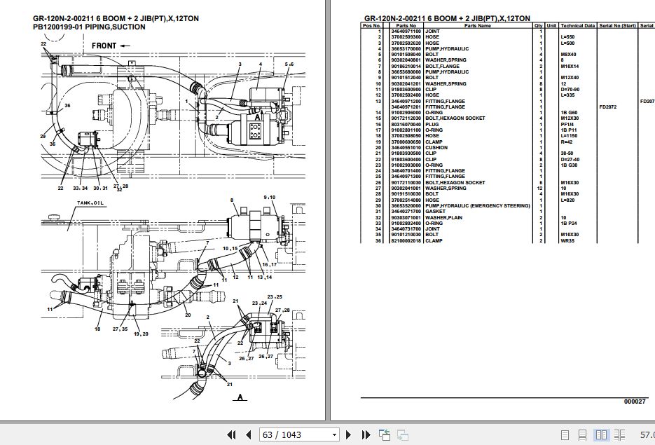 Tadano Rough Terrain Crane GR-120N-2 00211 6 Boom 2 Jib PT X 12TON ...