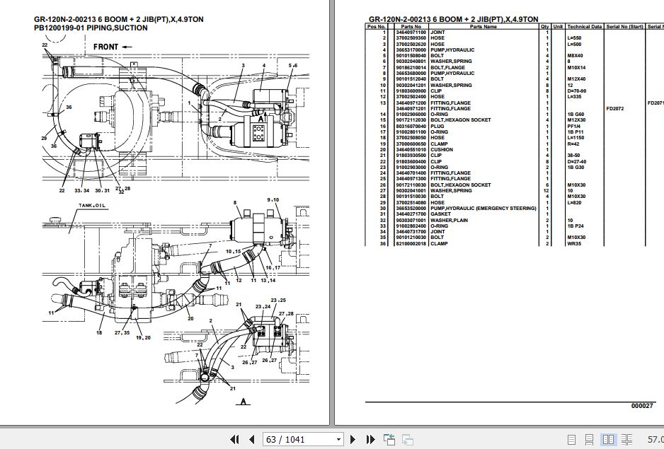 Tadano Rough Terrain Crane GR-120N-2 00213 6 Boom 2 Jib PT X 4.9TON ...