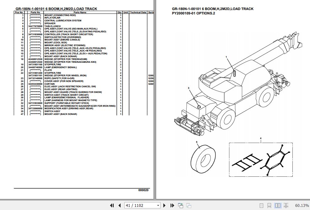 Tadano Rough Terrain Crane GR-180N-1 00101 6 Boom H 2M2D Load Track ...