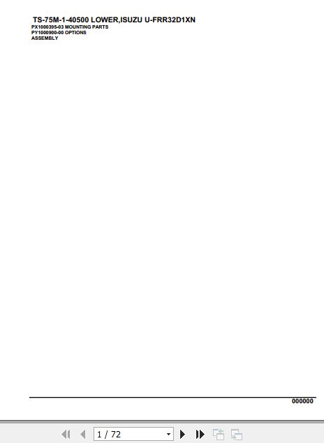 Tadano Telescopic Truck Crane TS-75M-1 40500 Lower Isuzu U-FRR32D1XN Parts Catalog