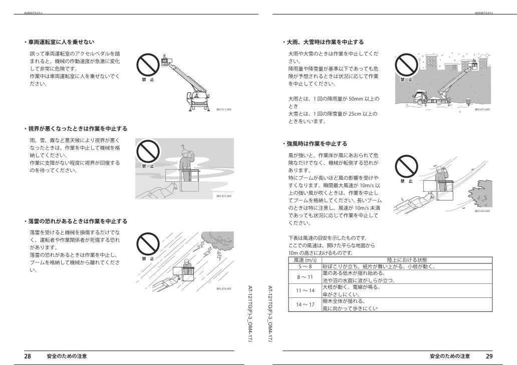 Tadano Work Platform AT-121TG(F)-3 Operation Manual AT-121TG(F)-3_OM4-17J