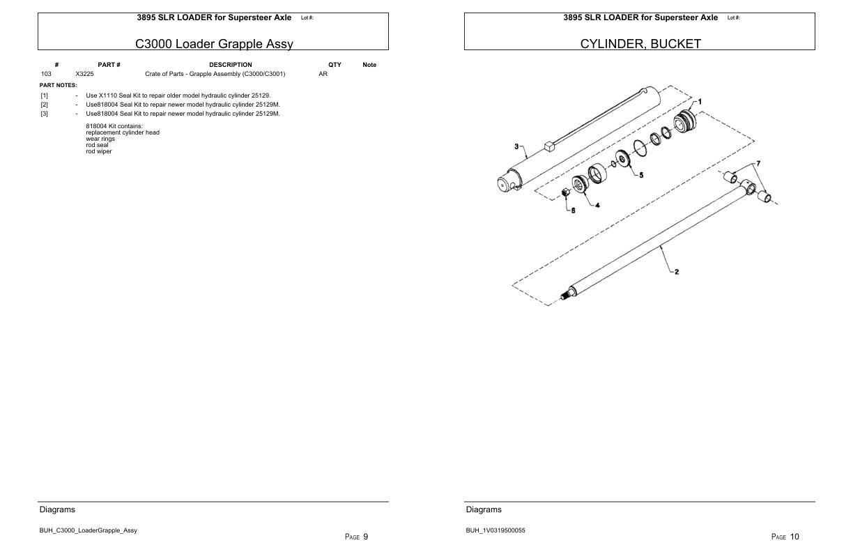 Versatile Loader 3895 SLR for Supersteer Axle Parts Catalog
