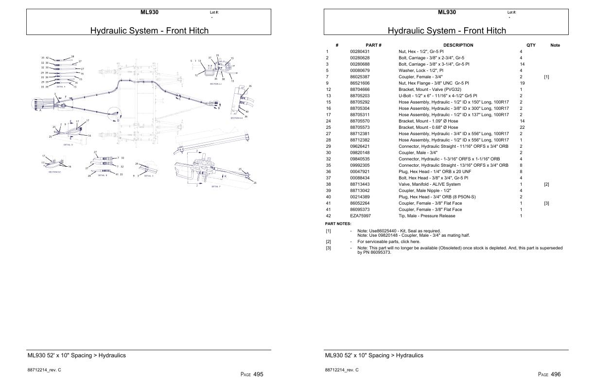Versatile Seeding Tillage ML930 Parts Catalog