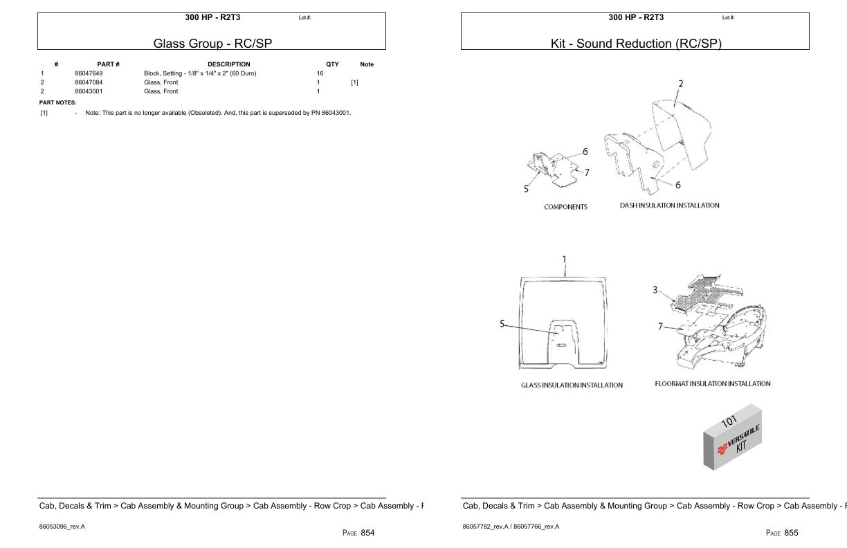 Versatile Tractor 300 HP R2T3 Parts Catalog