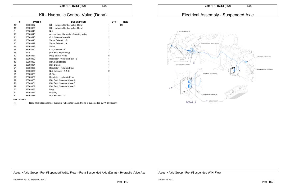Versatile Tractor 350 HP R3T3 RU Parts Catalog