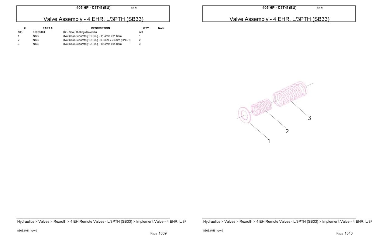 Versatile Tractor 405 HP C3T4f EU Parts Catalog