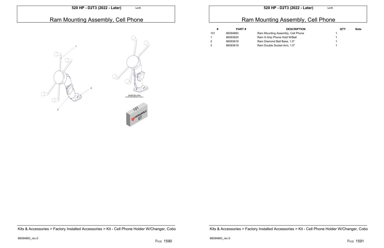 Versatile Tractor 520 HP D2T3 Parts Catalog 2022-