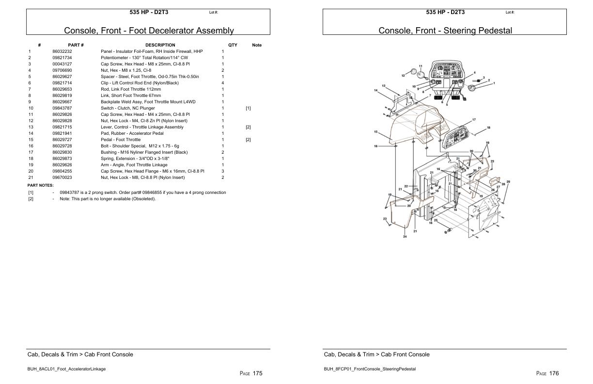 Versatile Tractor 535 HP D2T3 Parts Catalog