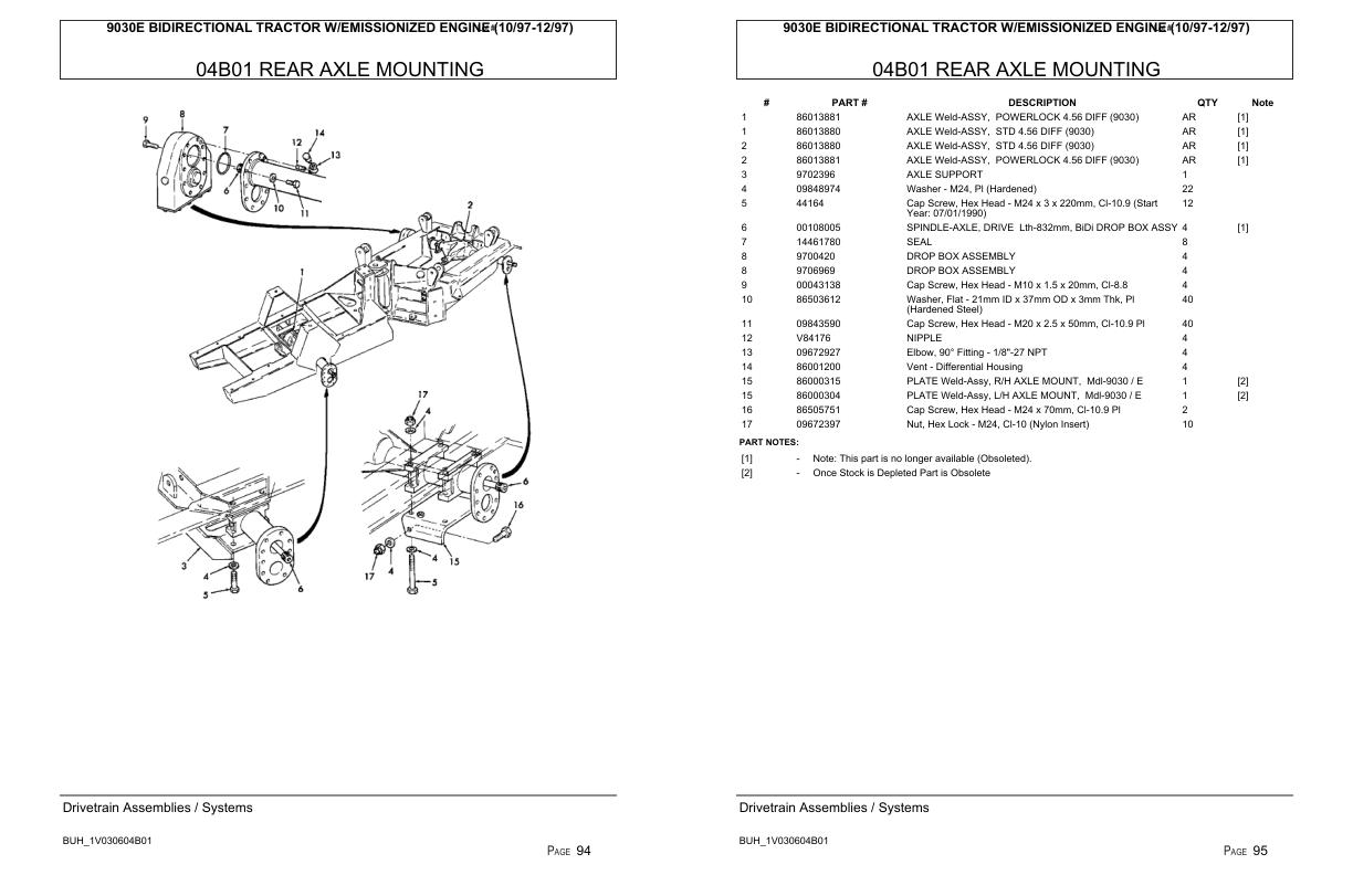 Versatile Tractor 9030E Bidirectional Emissionized Engine Parts Catalog ...