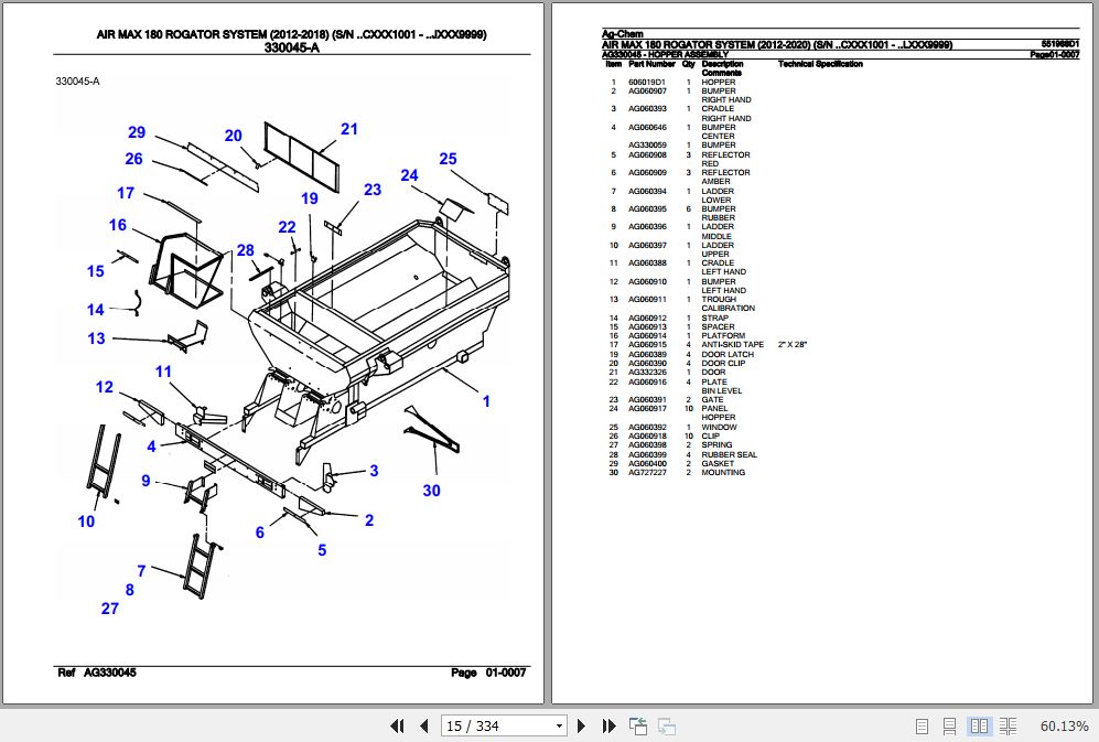 Ag-Chem Rogator System Air Max 180 Parts Catalog 551988D1