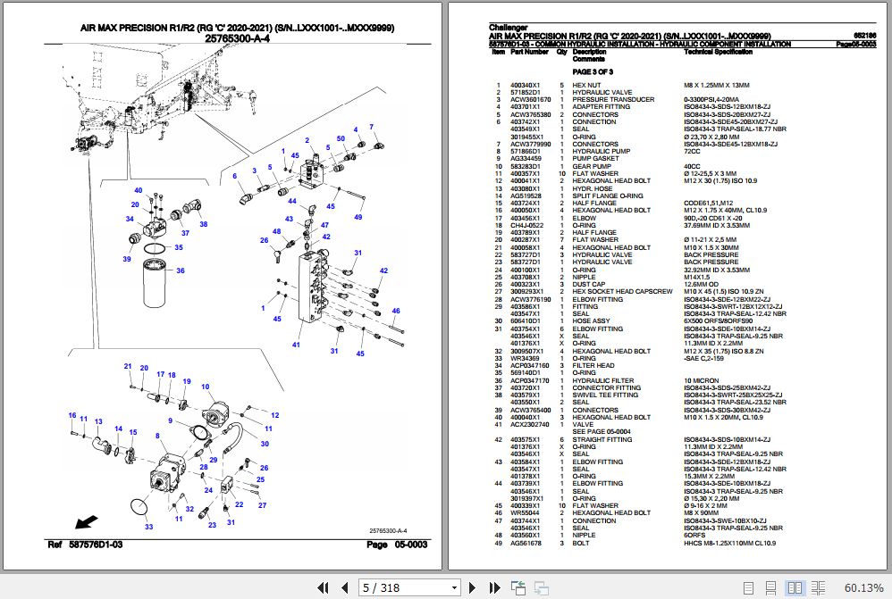Challenger Air Max Precision R1 R2 Parts Catalog 652186