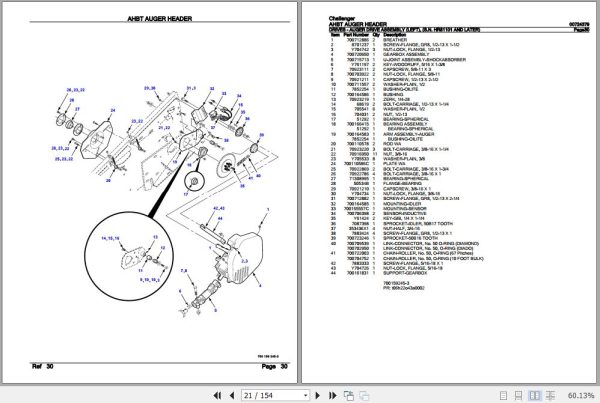 Challenger Auger Header AHBT Parts Catalog 00724379