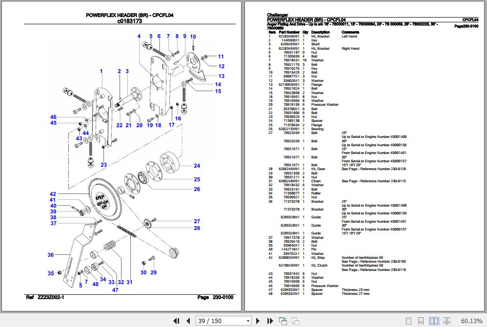 Challenger Powerflex Header BR Parts Catalog CPCFL04