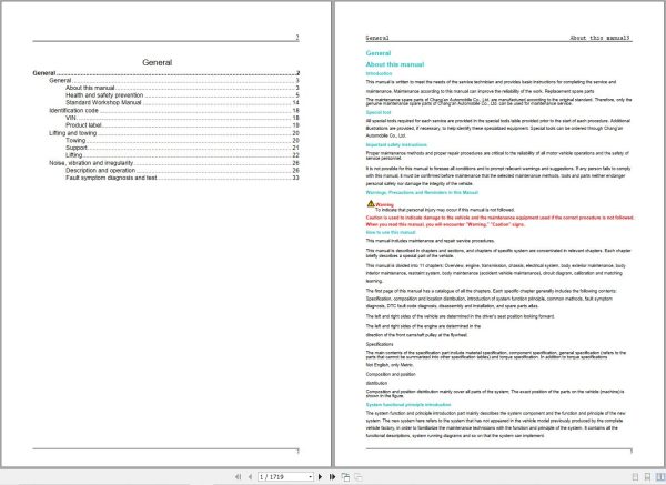 Changan CS55 Plus 2019 Workshop Manual