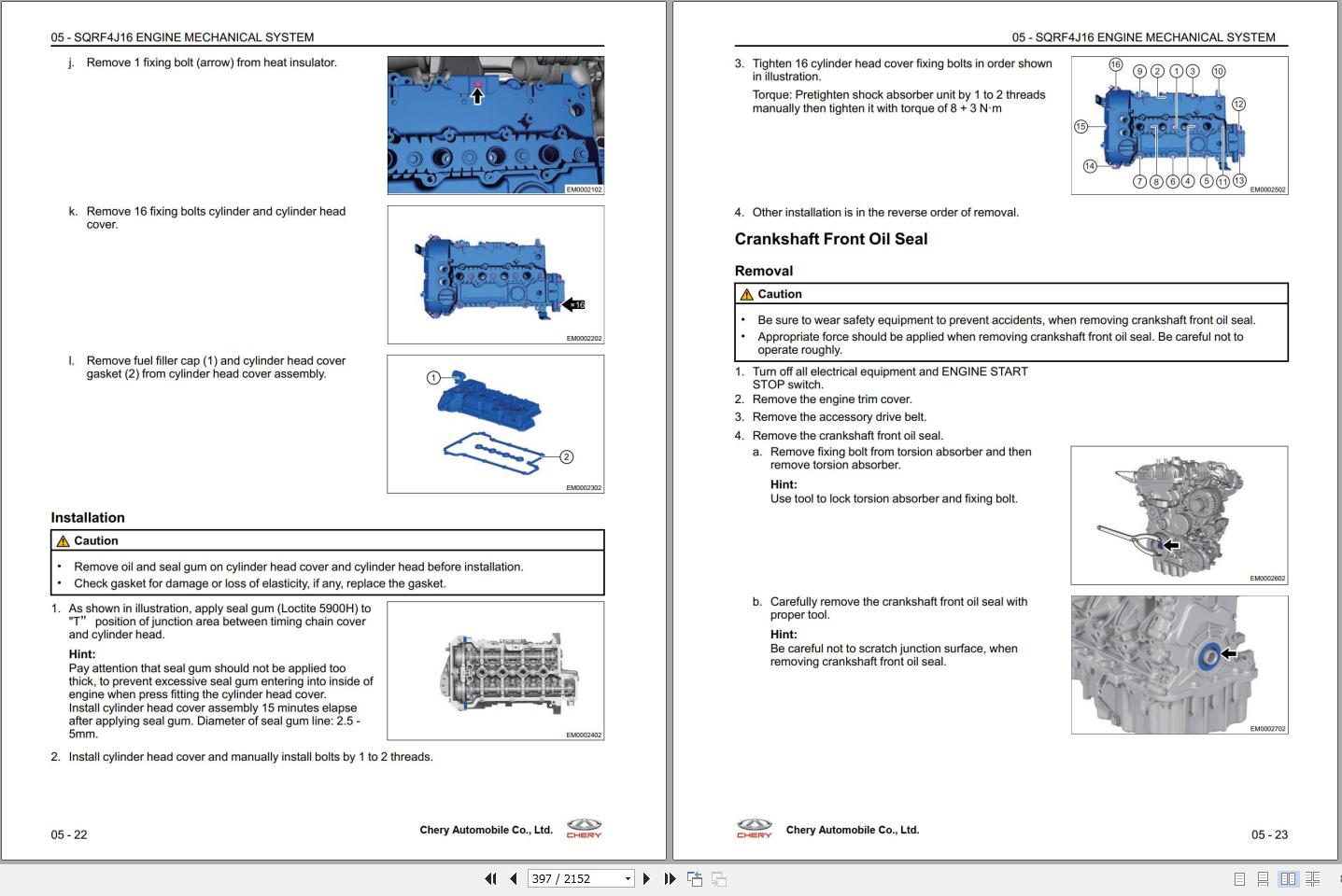 Chery Tiggo 8 - T1D 1.6T+7DCT 2020 Service Manual