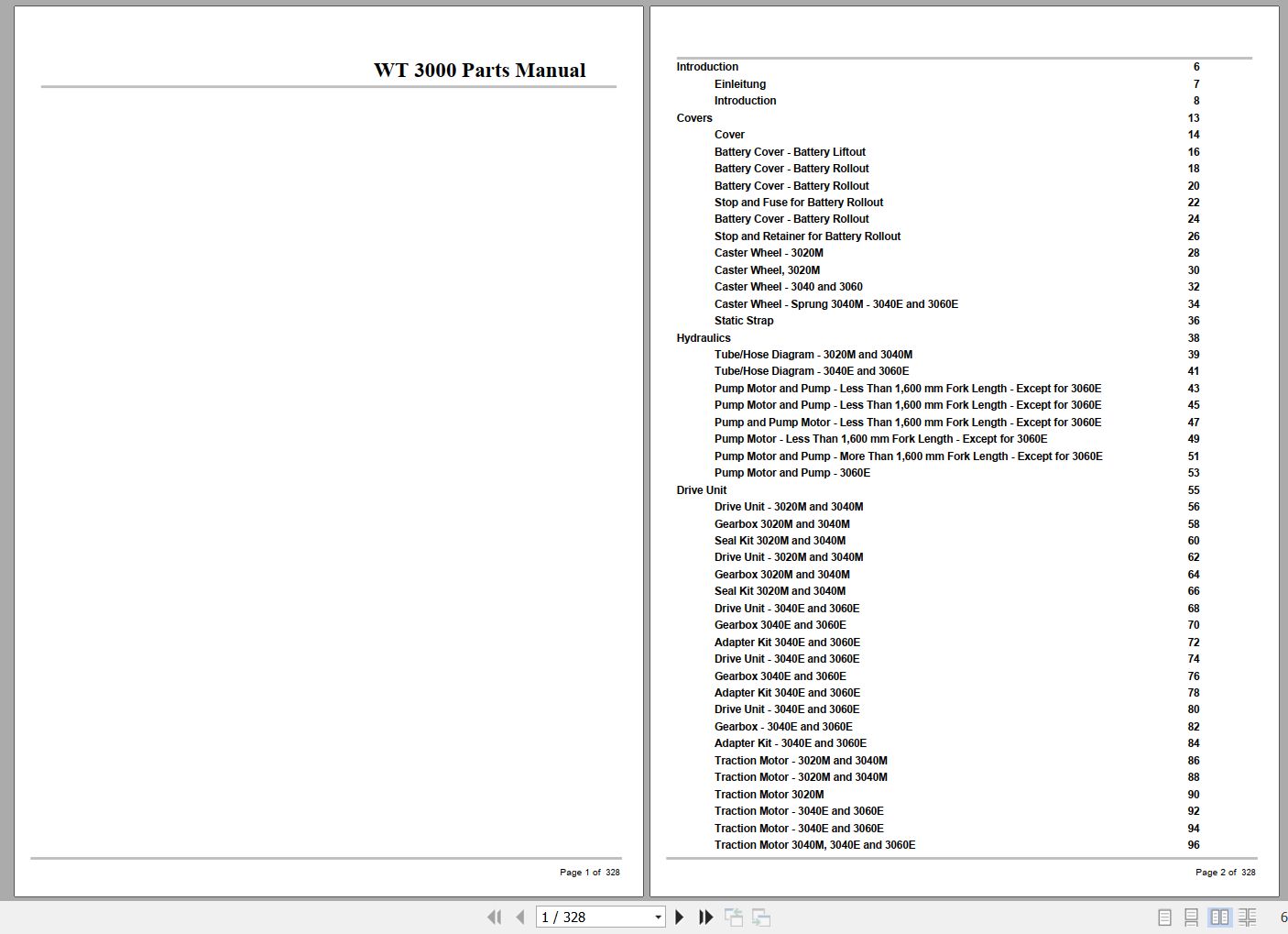 Crown Electric Pallet WT3000 Parts Manual
