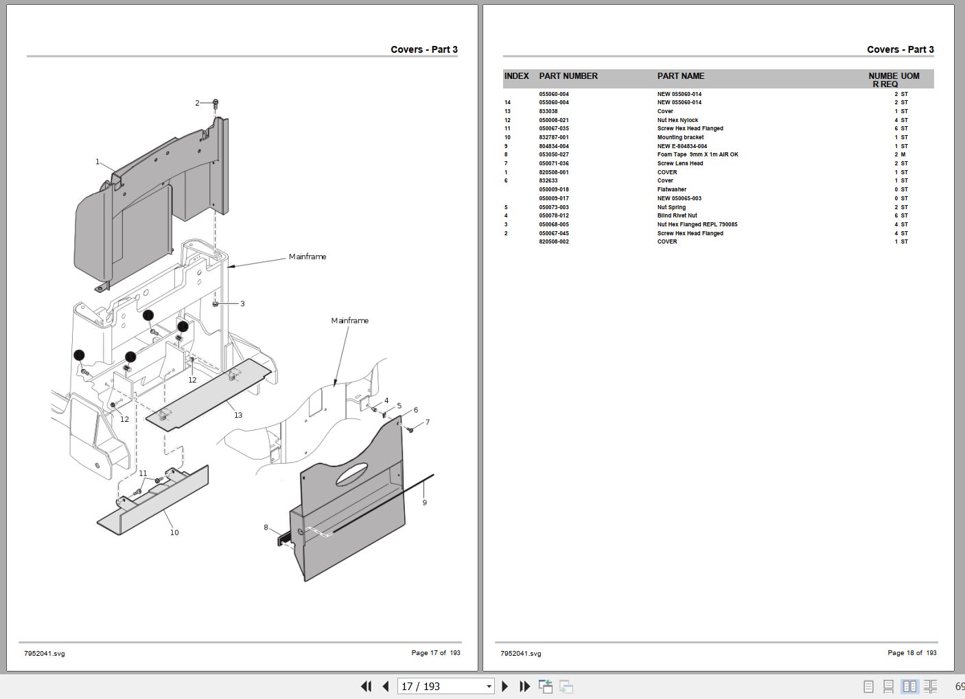 Crown Forklift MPC3000 Parts Manual