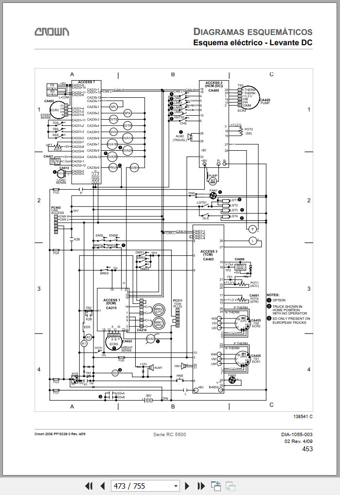 Crown Forklift RC5500 Series Service and Parts Manual ES