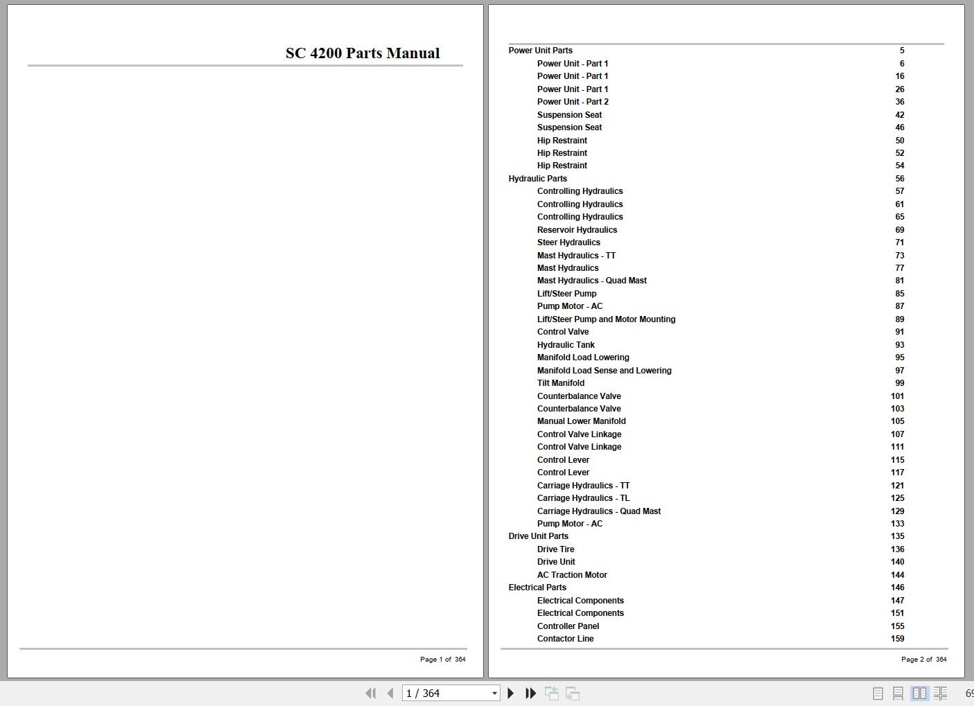 Crown Forklift SC4200 Parts Manual