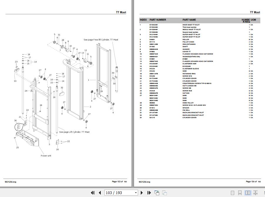 Crown Stacker Truck ST3200 Parts Manual
