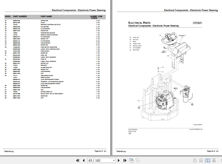 Crown Tow Tractor TR4500 Parts Manual