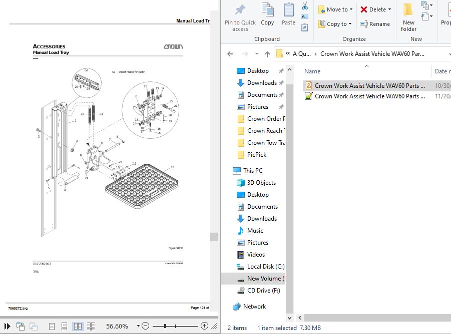 Crown Work Assist Vehicle WAV60 Parts Manual