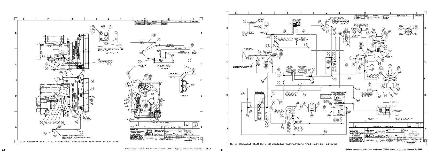 Epiroc Minetruck MT436B Diagrams and Drawings