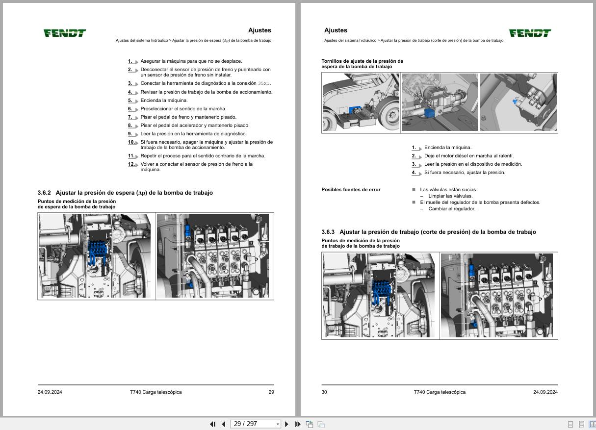 Fendt Telehandler Cargo T740 Service Manual ES