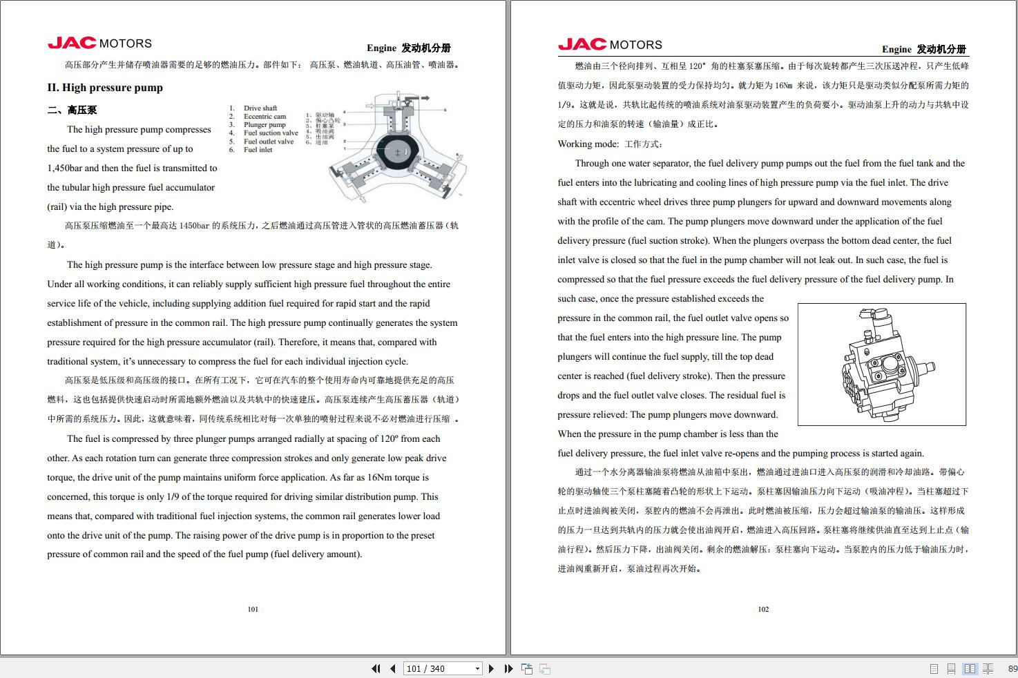 JAC Engine HFC4DA1-2C Service Manual EN ZH